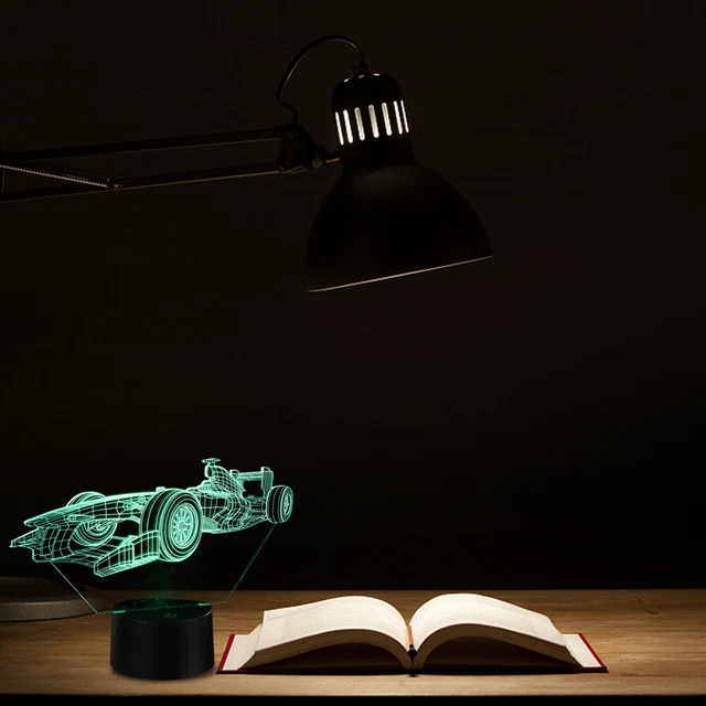 3D ACRYLIC LIGHT Race Car Lamp Racing Car LED Illusion Lamp 3d Visual ...