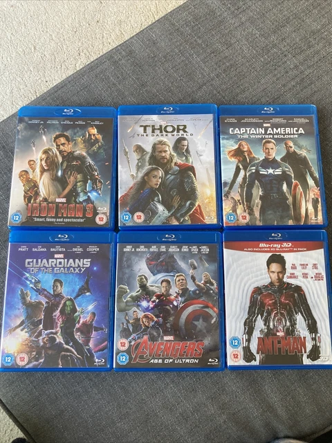 MARVEL PHASE 2 x6 Film Blu-Ray Bundle, Iron Man, Thor, Captain America ...