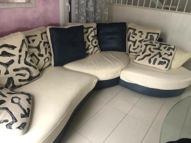 DIVANO PAOLO COLOMBO usato, pelle e lino. Modello birikino EUR 500,00 ...