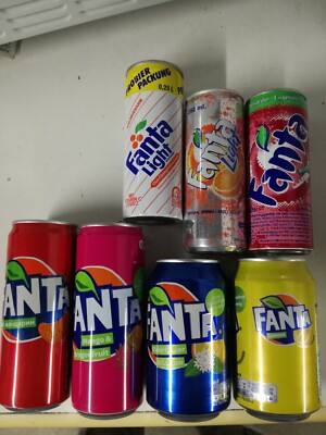 7 BLANK FANTA Coca Cola Original Coke Cans Empty Cans Light Alt Mango ...