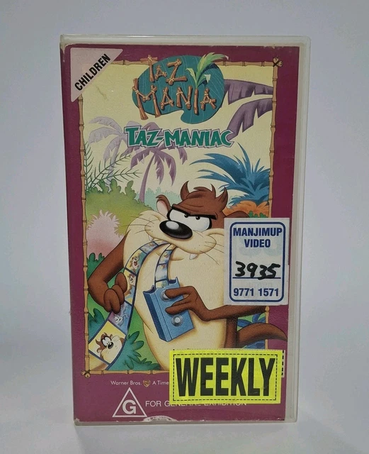 TAZ-MANIA 'TAZ MANIAC' VHS TAPE Looney Tunes Tasmanian Devil Warner ...