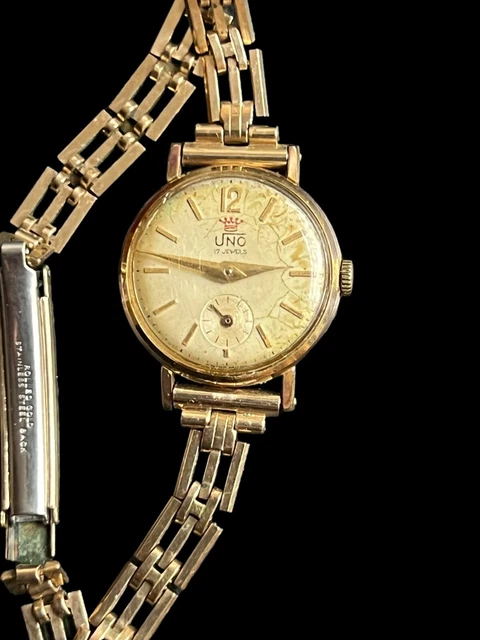 RARE UNO 17 Jewel Mechanical Ladies Watch Rolled Gold Watch For Spares ...