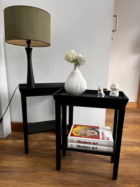 OKA GUSTAVIAN SOFA BED Side Tables Brown black Pair 205.00 PicClick UK