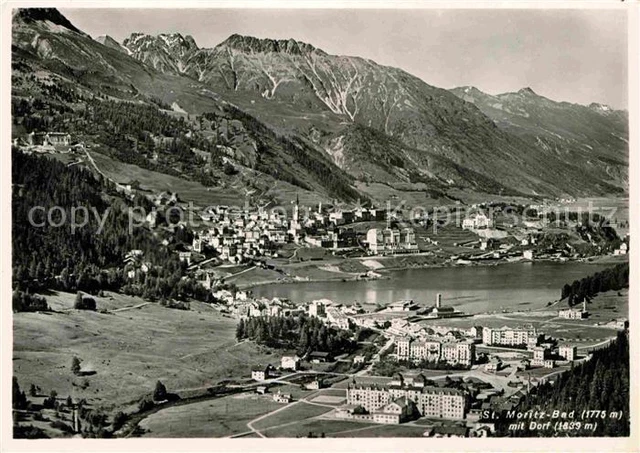 12672278 ST MORITZ Bad GR mit Dorf Moritzersee Alpenpanorama St Moritz ...