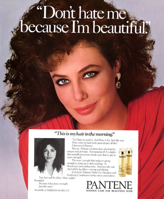 1986 PANTENE KELLY LeBrock hair shampoo 1-page MAGAZINE AD £9.36 ...