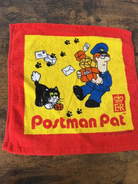 POSTMAN PAT FACE Cloth Pat And Jess The Cat 2000 Kids Flannel New Old ...