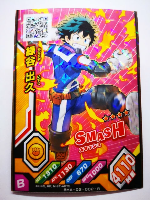 MY HERO ACADEMIA Gekitotsu Heroes Tomy carte Card BHA-02-002-R Izuku Midoriya EUR 4,99 - PicClick FR