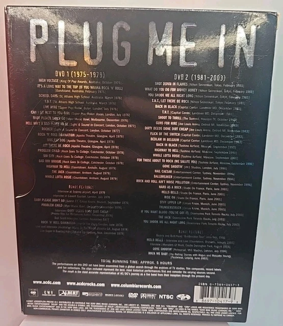 AC/DC PLUG ME In (DVD, 2 Disc Set, Region 0 / All) With Slipcover & 2 ...