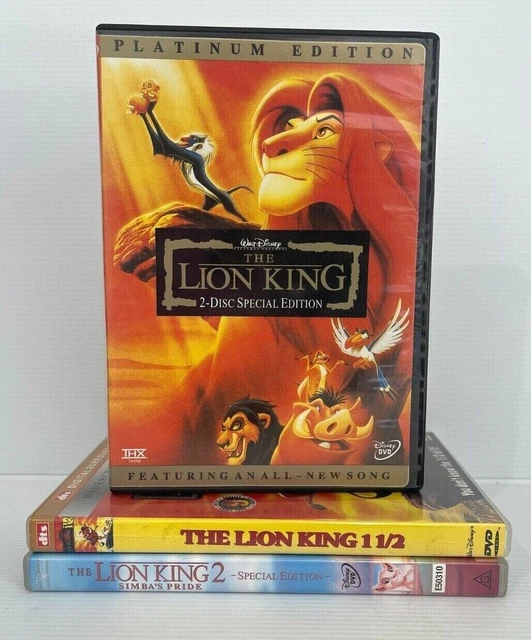 3 X THE Lion King DVD Bundle Disney Region 1 4 Family Adventure Film ...