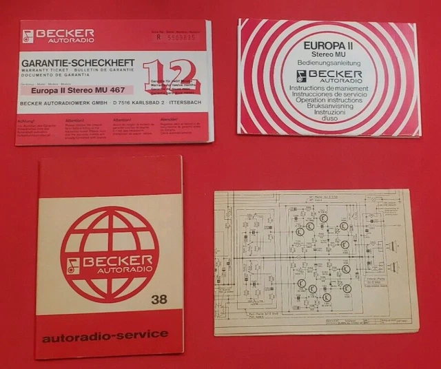 MERCEDES BENZ/BECKER EUROPA 2 stereo radio original radio packet 107 ...