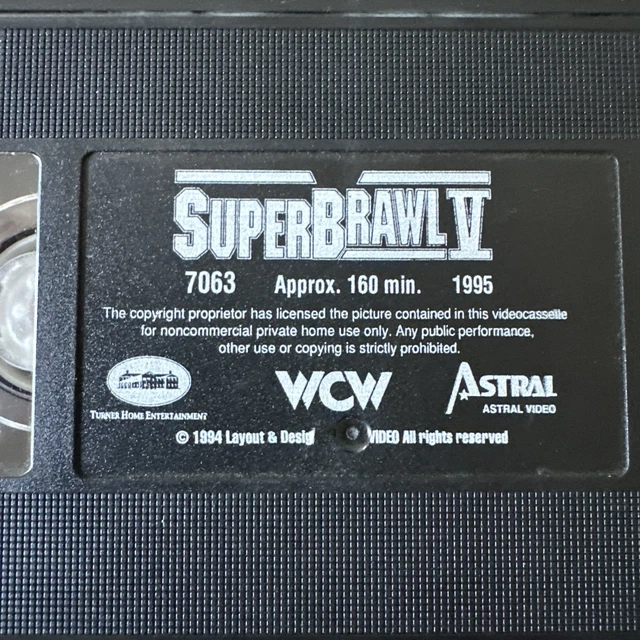 VINTAGE WCW SUPERBRAWL V 1995 VHS Hulk Hogan VS Vader! Sting Savage ...