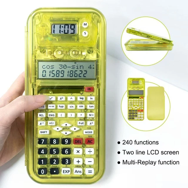 C9-LUXMOC MULTI-FUNCTION SCIENTIFIC Calculator With Time Display+Pencil ...