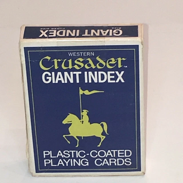 RARE VINTAGE PLAYING Cards Western Crusader Giant Index Plastic NEW ...