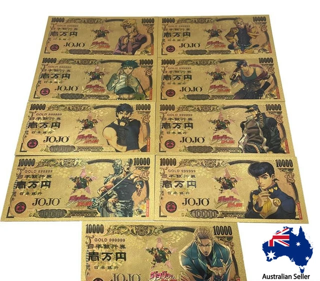 9 PCS SET JoJo's Bizarre Adventure Banknote Cards Gift Birthday Anime ...