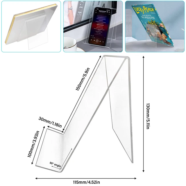 ACRYLIC BOOK RACK Clear Desktop Magazine Display Stand Bookstore ...