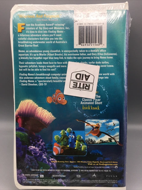 FINDING NEMO (VHS, 2003) Disney Pixar Unopened Condition £646.30 ...