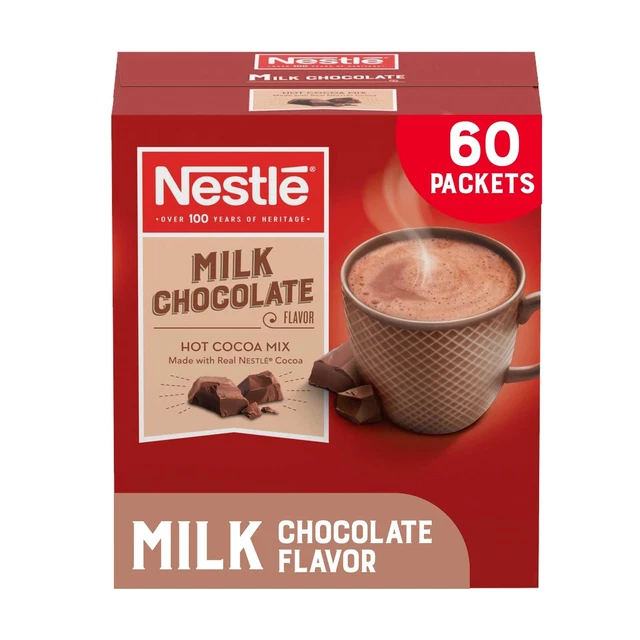 NESTLE HOT CHOCOLATE Packets, Milk Chocolate Flavor Hot Cocoa Mix, Made ...