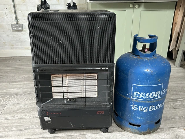 SUPERSER CALOR GAS Portable Butane Heater Home Office Garage With Full ...