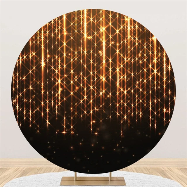 GOLD BRIGHT STAR Round Black Birthday Party Backdrop $35.97 - PicClick AU