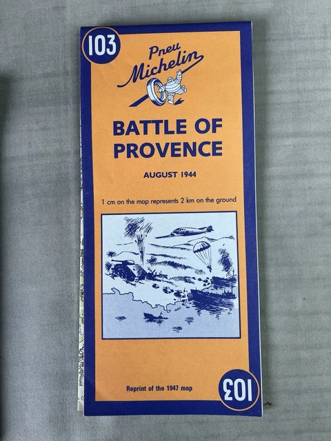 BATTLE OF PROVENCE - 1992 Historical Map - Paper Map reprint of 1947 ...