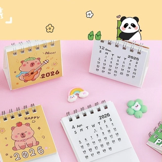 CARTOON 2026 DESK Calendar Small Schedule Planner New Coil Calendar for ...