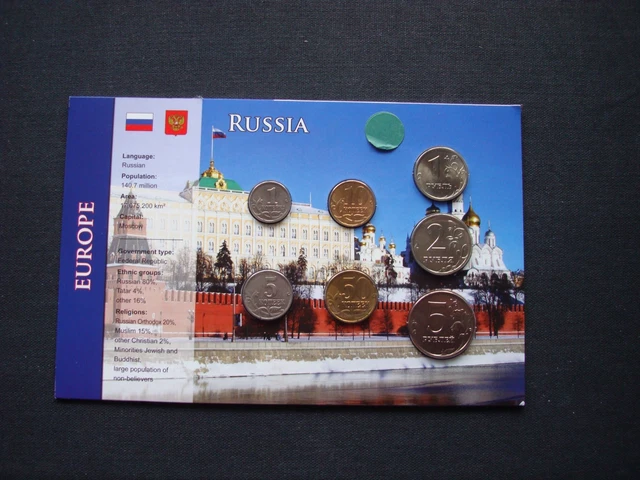 EXCELLENT RUSSIA COIN set in paper protection! The Money In The World ...