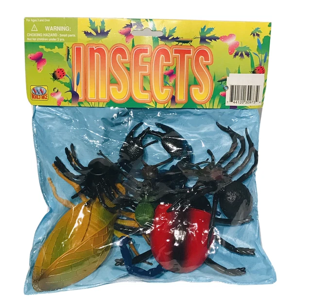 VINTAGE INSECTS TOY Plastic Creepy Crawlies Rubber Large Insects Bugs ...