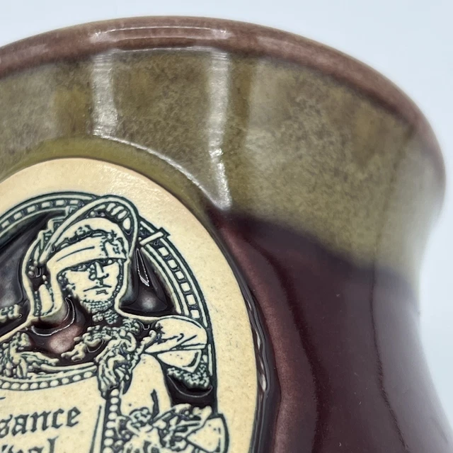 RENAISSANCE FESTIVAL POTTERY Goblet Wine Cup Knight Horse Castle 2009 ...