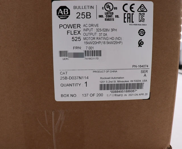 SERVIDOR DE ACCIONAMIENTO de CA Allen-Bradley AB 25B-D037N114 PowerFlex ...