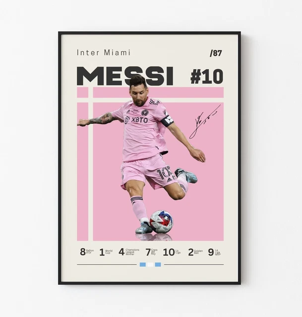 LIONEL MESSI INTER Miami FC Autographed Art Poster Prints. Great Gift ...