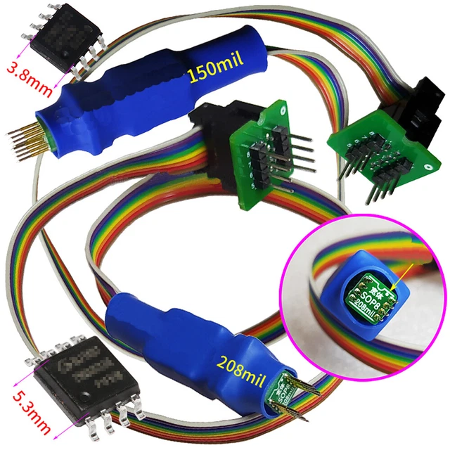 SOIC8 SOP8 TEST Clip Probe Line for EEPROM 93CXX USB Programmer RT809F ...