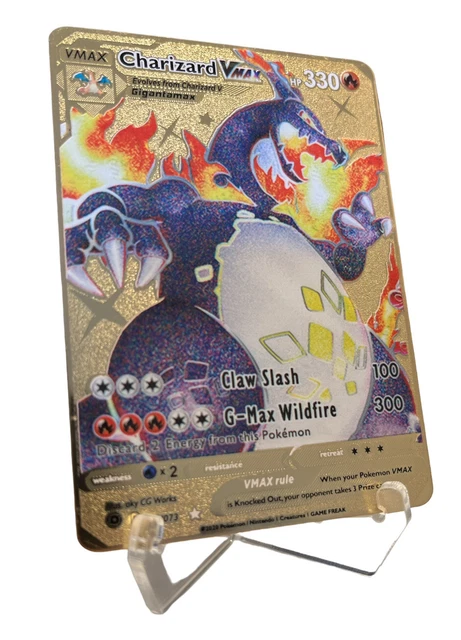 POKÉMON PURPLE CHARIZARD VMAX Gold Solid Metal Card, Pokémon TCG ...