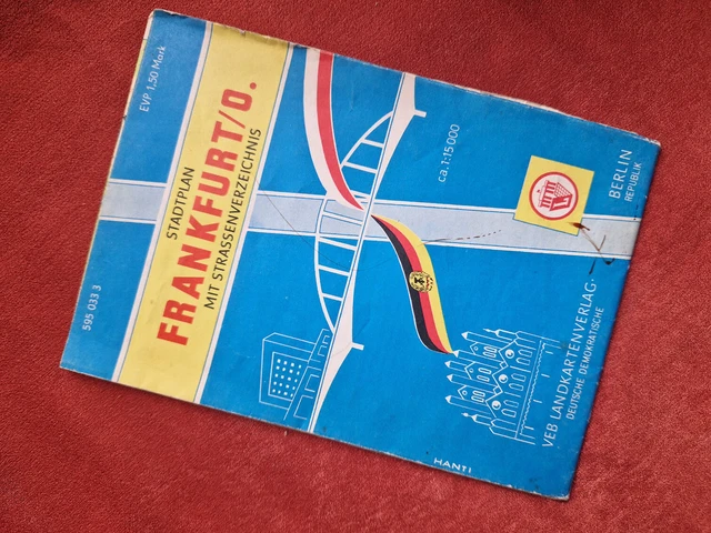 STADTPLAN FRANKFURT /O. 4.Aufl. 1976 VEB Landkartenverlag 1: 75000 DDR (a94-25 EUR 7,00 ...