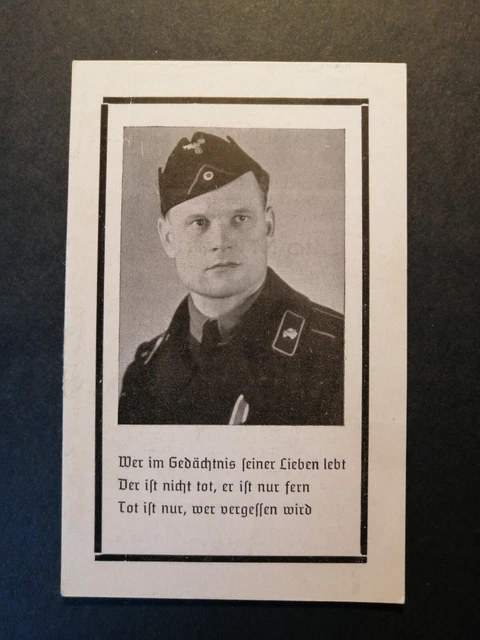 WW2 GERMAN DEATH Card Panzer Recon Unit Unteroffizier Eastern Front ...