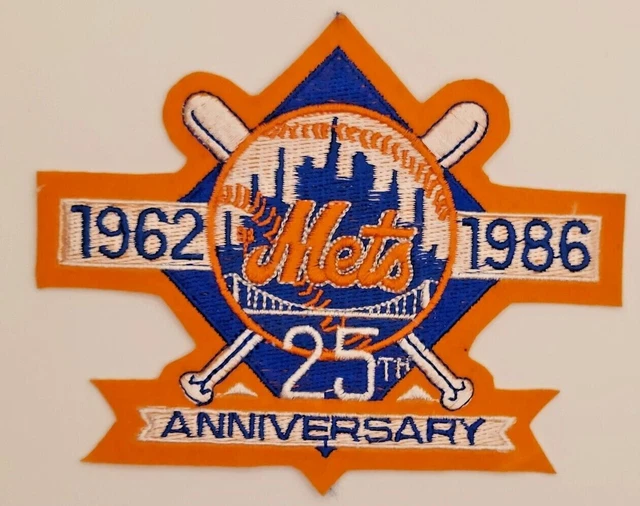 VINTAGE 25TH ANNIVERSARY New York Mets Official Jersey Patch 1986 $18. ...