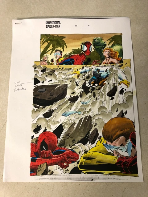 SENSATIONAL SPIDER-MAN #15 ART original comic COLOR GUIDE KAZAR SHANNA ...