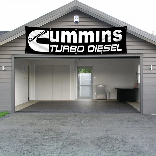 CUMMINS TURBO DIESEL Banner Flag 2x8Ft Car Racing Show Garage Wall ...