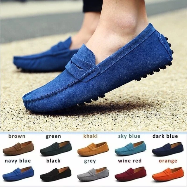 MENS DRIVING CASUAL Boat Shoes Suede Leather Shoes Moccasin Slip On ...