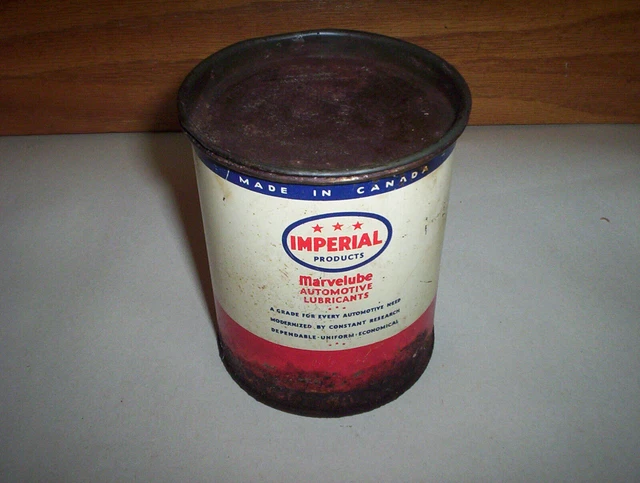 IMPERIAL OIL (3 Stars) Marvelube (ESSO) 1LB Grease Can Tin Canada 4 1/4 ...