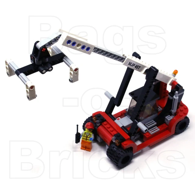 LEGO TRAIN CITY Reach Stacker Fork Lift Container Crane Cargo Handler ...