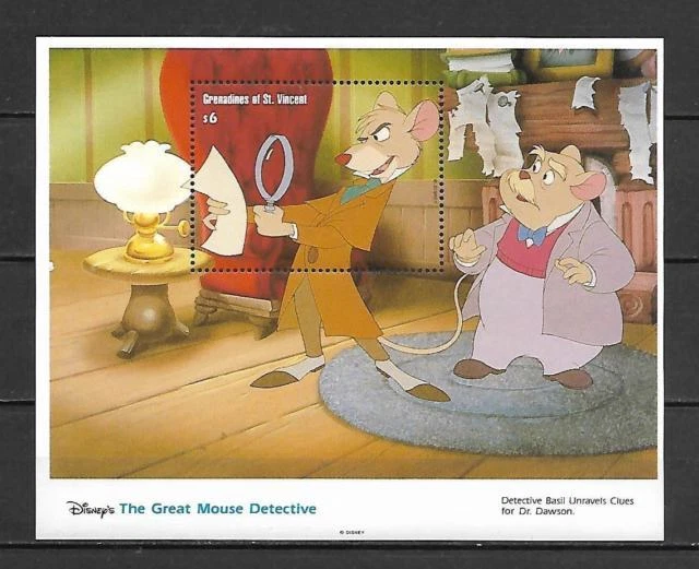 ST. VINCENT 1992 - Disney, Great Mouse Detective, Clues - Souvenir ...
