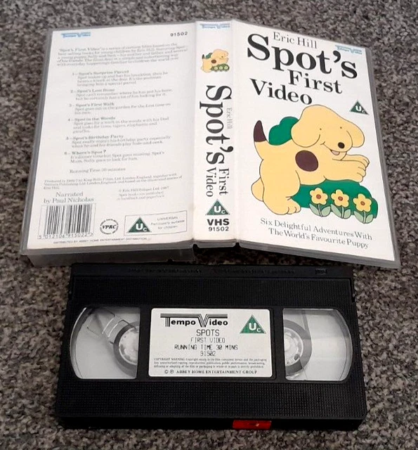 SPOT'S FIRST VIDEO Eric Hill Spot's Surprise Parcel Pal Vhs Video Kids ...