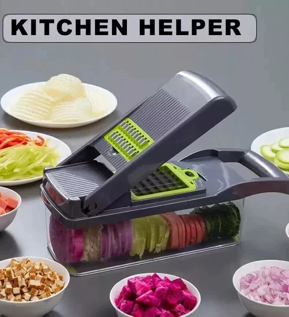 16 IN 1 Vegetable Chopper Fruit Salad Mandolin Slicer Food Dicer Cutter ...