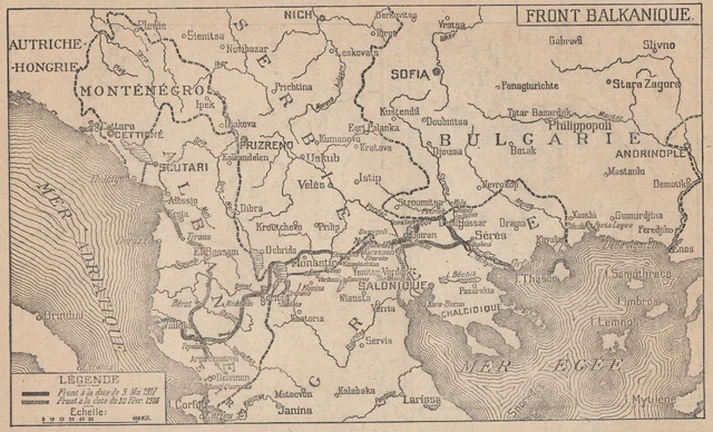 G9595 PREMIÈRE GUERRES Mondiale - Avant Balkanique - Carte - 1917 ...
