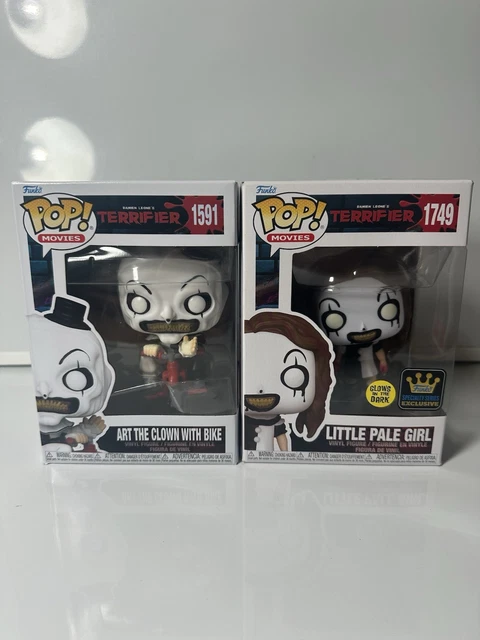 FUNKO POP TERRIFIER Pair - Art the Clown with Bike 1591 & Little Pale ...