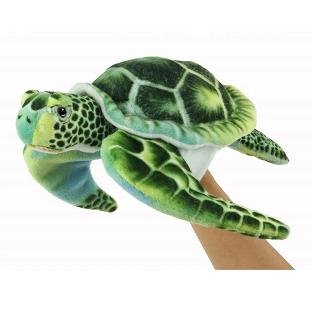 GREEN TURTLE PUPPET - Hansa Realistic Stuffed Plush Animal Soft Toy ...