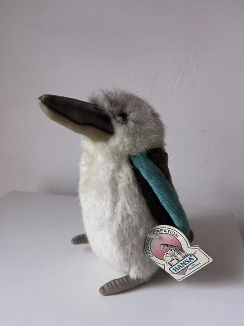 SOFT TOY BIRD Blue Winged Kookabura by Hansa 7’’ Wing Plush £21.52 ...
