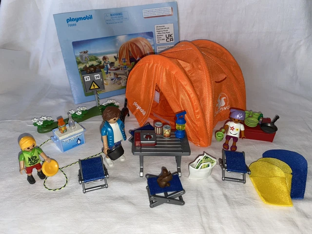PLAYMOBIL 70089 TENTE Et Campeurs Complet Notice Vacances Montagne Mer ...