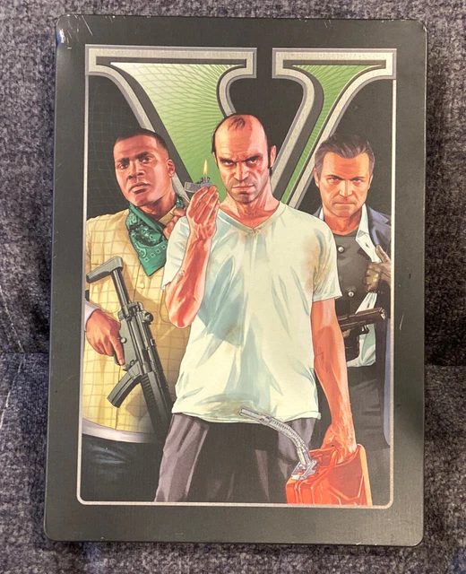 GRAND THEFT AUTO V GTA 5 Steelbook Case Microsoft Xbox 360 ~ Complete w ...