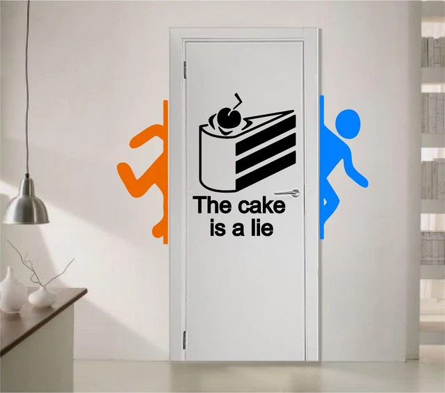 PORTAL THE CAKE is a lie Vinyl Wall Decal. Sticker. Wall Decor. Game ...